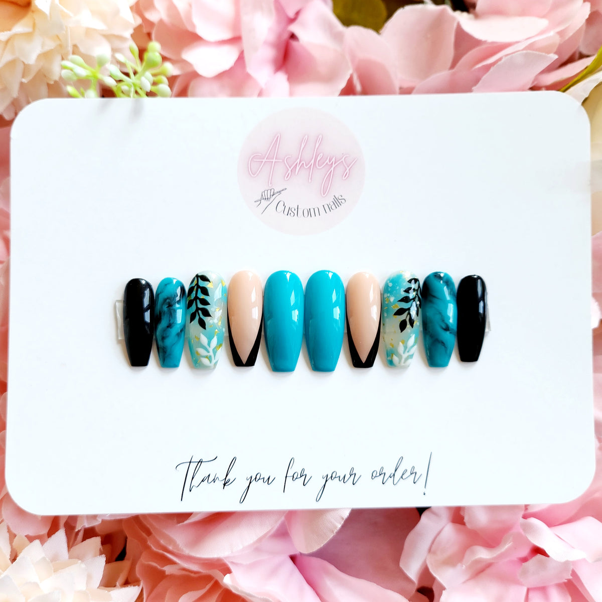Teal queen 💙 – Ashleys custom nails